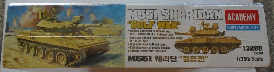 Academy M551 Sheridan Gulf War Tank Model Kit 1/35th Scale #13208 | eBay