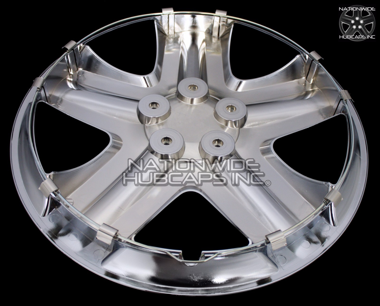 17" Chrome Hub Caps Full Wheel Covers 5 Spoke Wheels Rims | Set of 4 ...