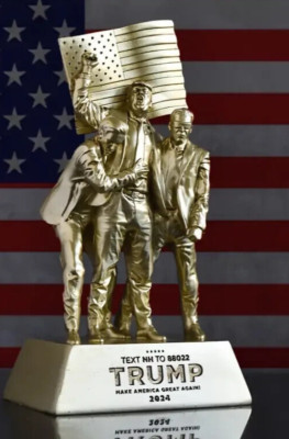 Donald Trump Assassination Fight Fight Statue Sculptures & Bonus Trump ...