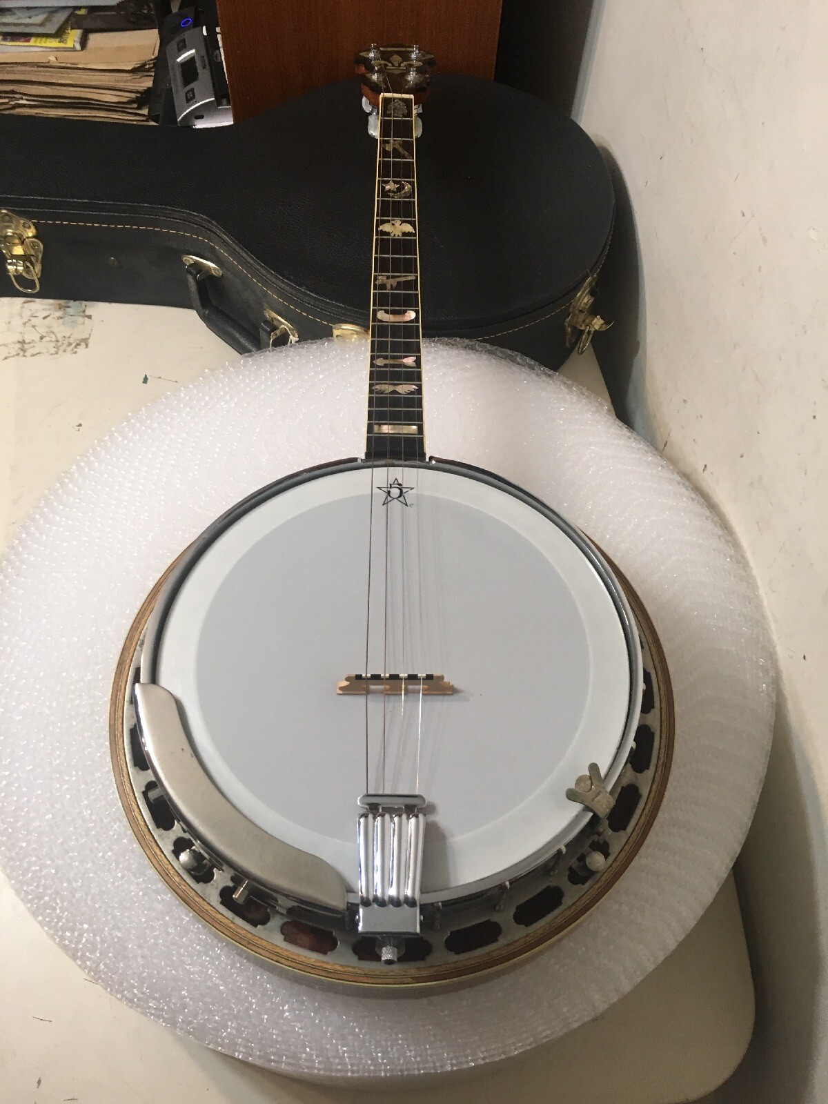 Rare Bob Rock Banjo Big Chief Native American Painting on Resonator ...