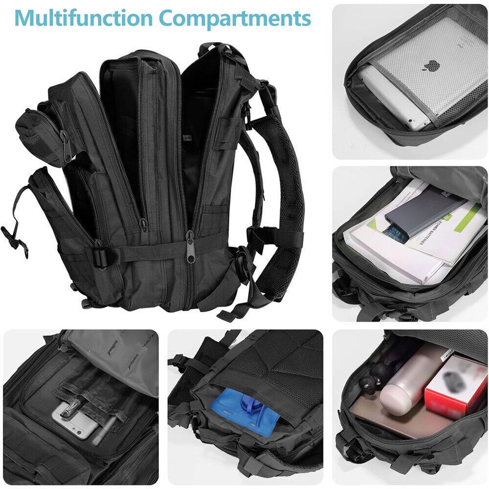 Military Tactical Army Backpack Rucksack Camping Hiking Trekking ...