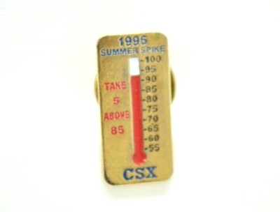 Vtg CSX Railroad Pin Thermometer Summer Spike Freight Train 1996 Take 5 ...