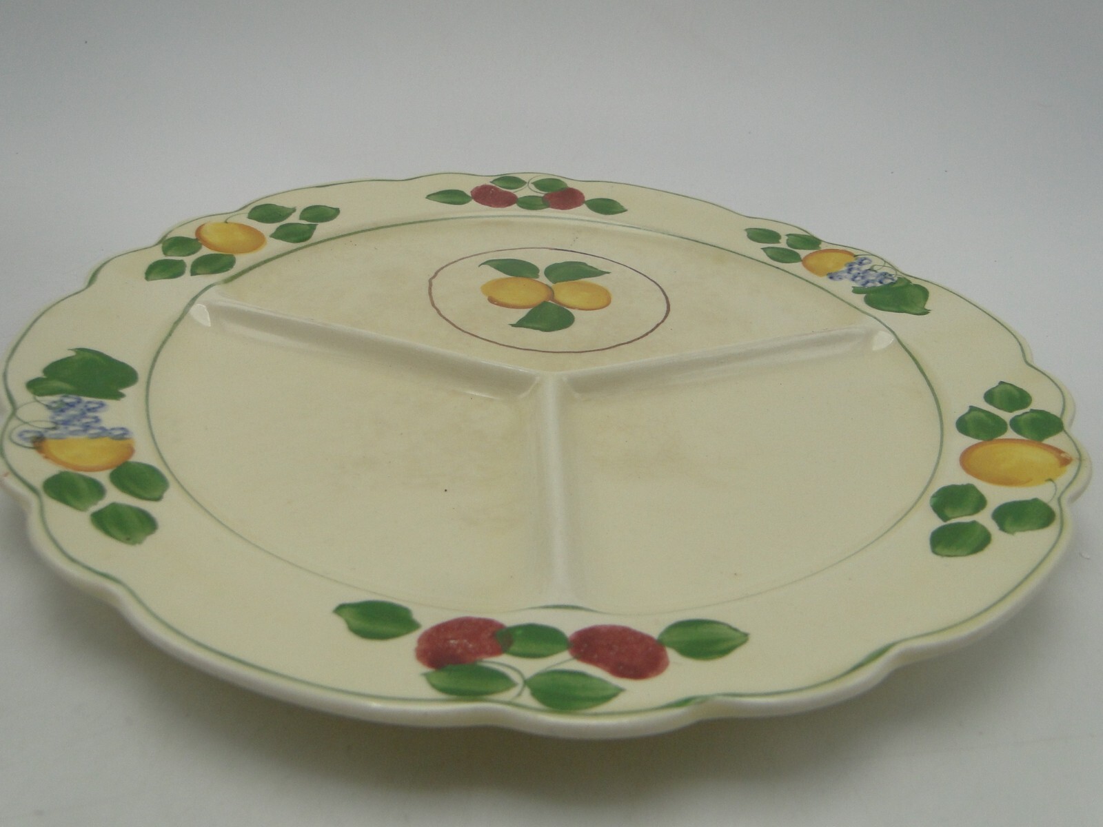 Adams Titian Ware Fruit Pattern 1346B 10in 3 Section Divided Dish Royal ...