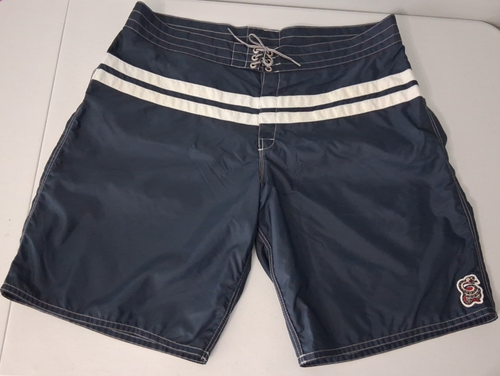 Birdwell Beach Britches Mens 44 Blue/White Board Shorts Logo Patch ...