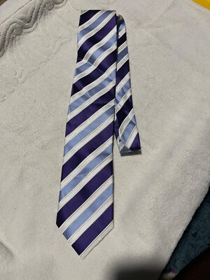 DONALD J. TRUMP~ SIGNATURE COLLECTION Purple White Little Blue NECKTIE ...