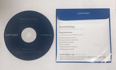 Audio Digest Anesthesiology Drug Interactions | eBay