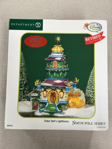 Dept 56 Tinker Bell's Lighthouse 802825 North Pole Disney Fairies W/Box ...