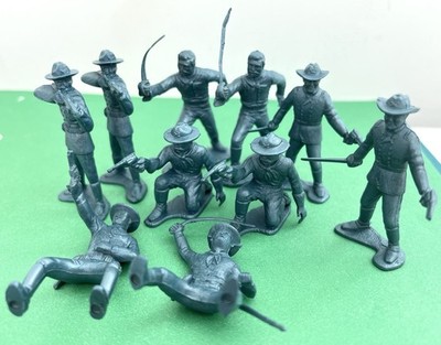 VTG. 1960's 2"+ PLASTIC METALLIC BLUE MARX/MPC ? CAVALRY SOLDIERS ...