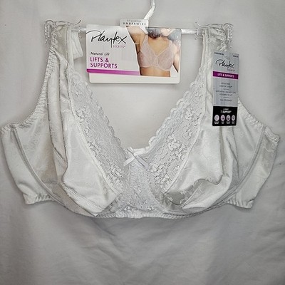Playtex Secrets 44D Floral Underwire Bra Women White New with Tags ...