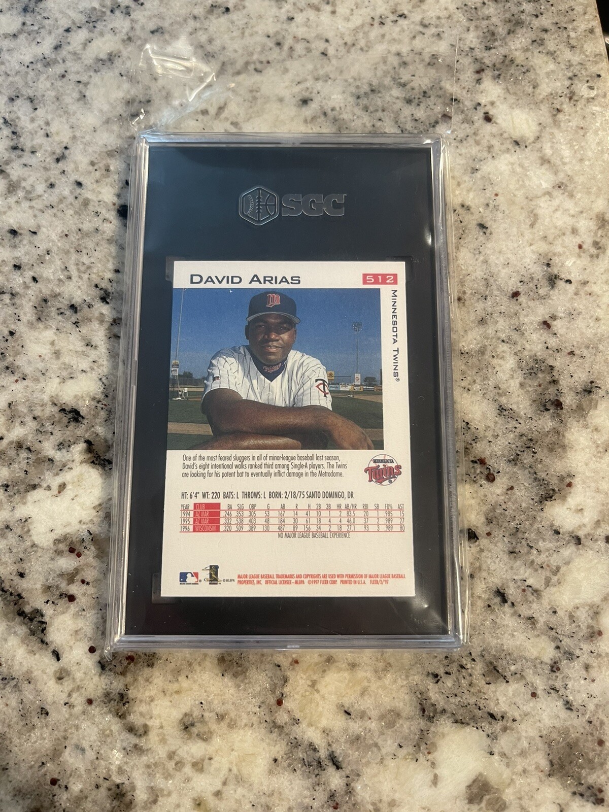 SGC 9.5 GEM MINT 1997 FLEER DAVID ARIAS ORTIZ #512 ROOKIE HOF HIGH ...