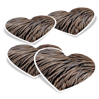 4x Heart Vinyl Stickers Emu Bird Feathers #50821 | eBay UK
