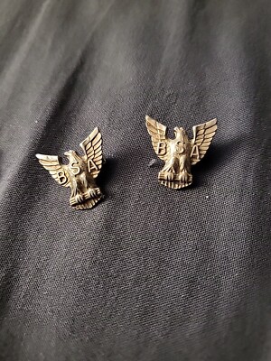 2 Vintage BSA EAGLE Boy Scout Sterling Silver STANGE Co Award Medal ...