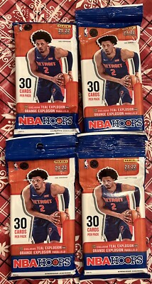 4 Packs Panini 2021-22 NBA Hoops Basketball Value Pack 30 Cards Per ...
