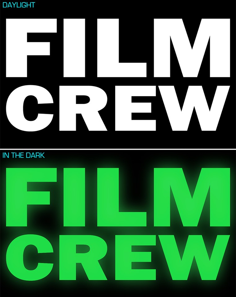 FILM CREW T-shirt GLOW IN THE DARK, Production crew, Movie crew, Staff ...