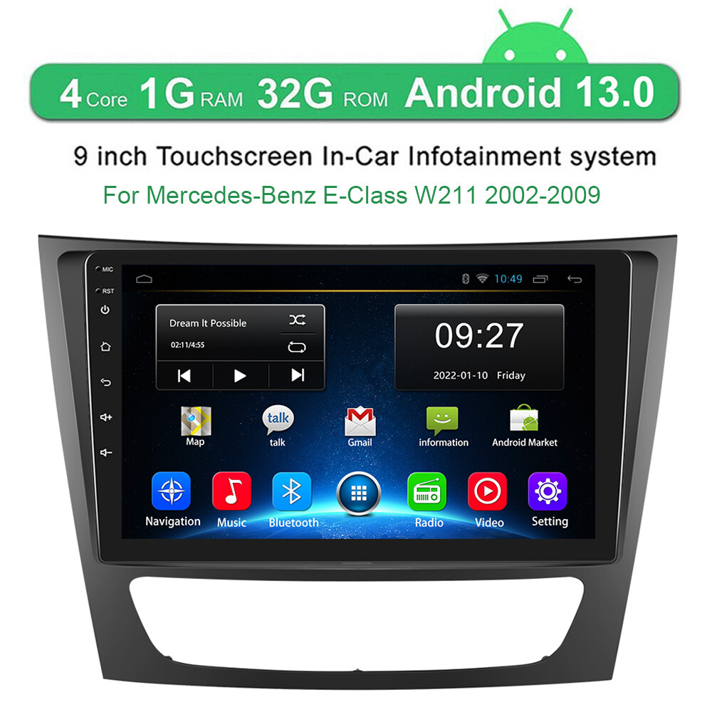 9" Android 13 Car Radio Stereo For Mercedes Benz E-W211 E320 E500 E350 ...
