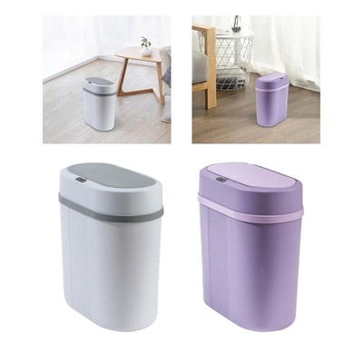 Automatic Moving Trash Can with Lid, 12L, 15cm Wide, Smooth Surface ...