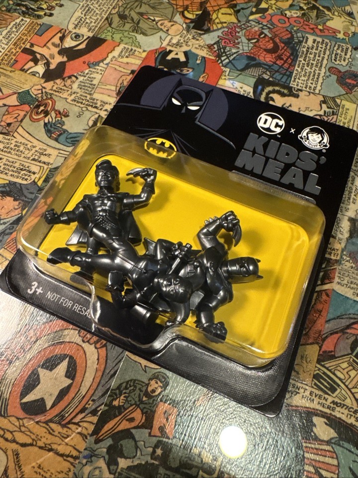 2025 Wendy's DC Comics Mini Figures Shadow Edition Batman Robin Harley ...