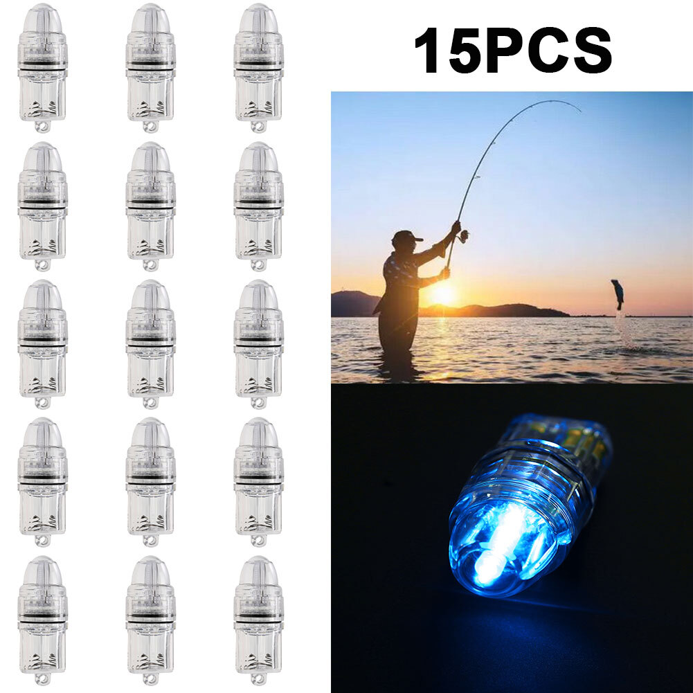 15PCS 15*Underwater Deep Drop Fish Attracting Indicator Lure LED Light ...