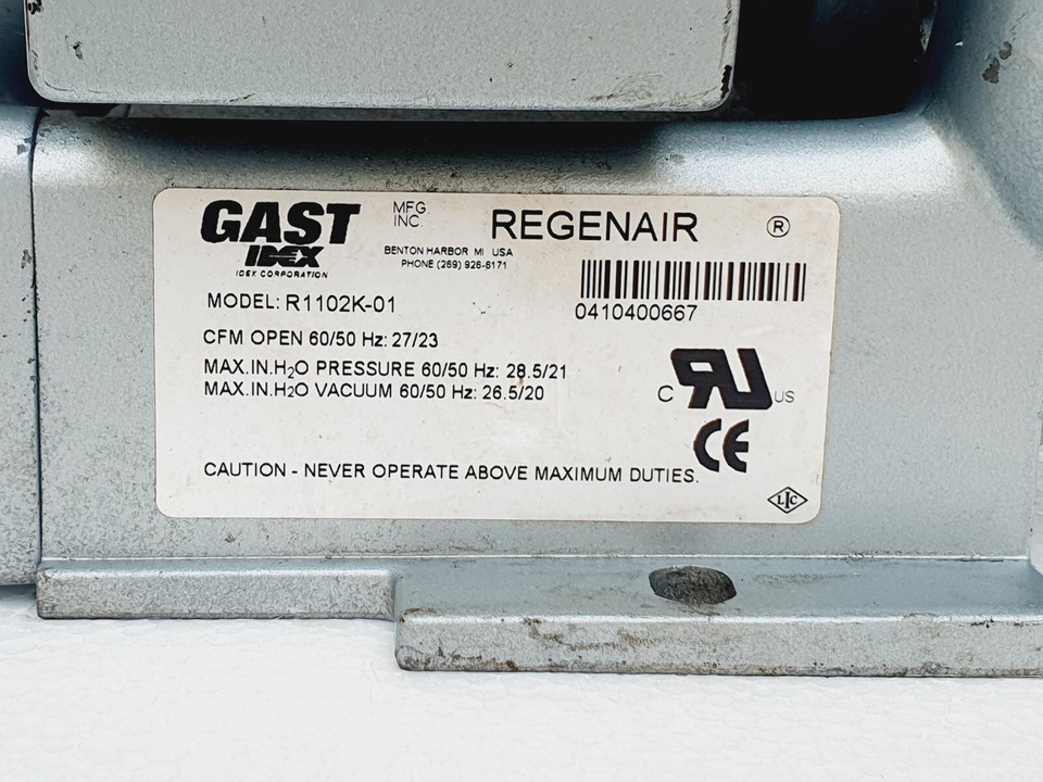 GAST R1102K-01 Regenerative Blower with Foot Switch, 1/8 HP, 115/230 ...