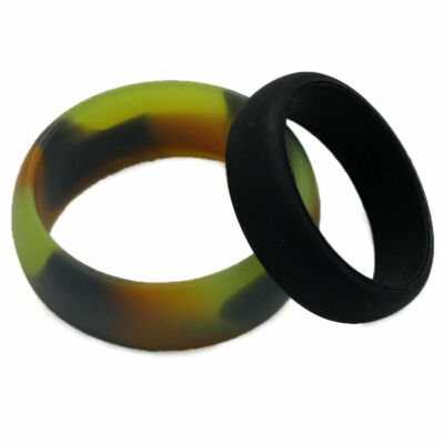 SAR -SAFE ACTIVE RINGS His & Hers 8mm 6mm - Camo Black Silicon Wedding ...