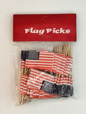 Vintage 1960s Miniature USA American Flag Picks for Crafts / Happy Hour ...