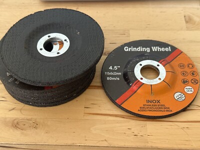 Lot of 7 Inox Grinding Wheels 4.5" 115mm x 6mm x 22mm Stainless Steel ...