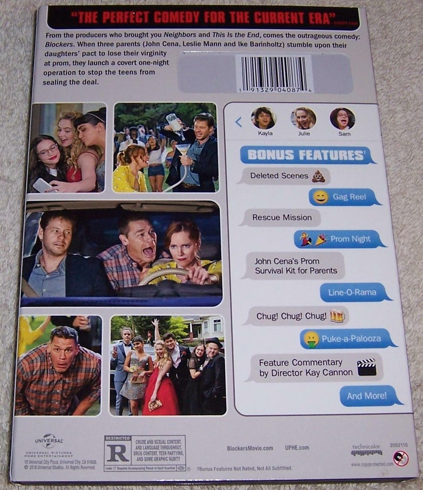 Blockers DVD John Cena Leslie Mann Ike Barinholtz | eBay