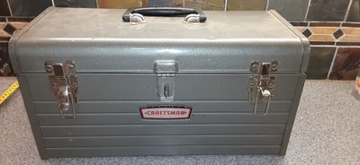 Vintage Sears Craftsman Crown Logo Mechanics Toolbox Grey with Tray | eBay