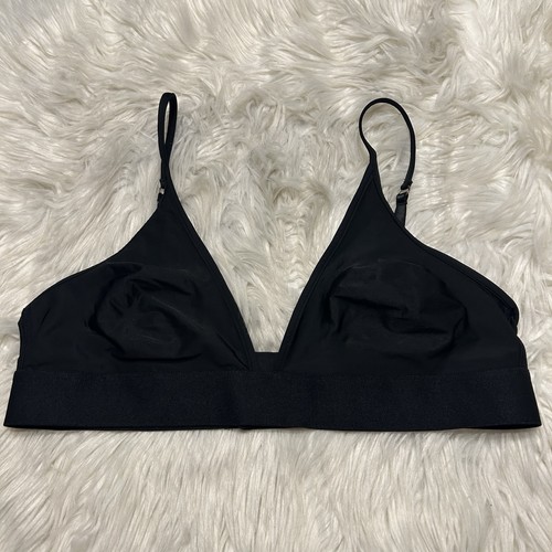 Pepper Large Bralette Black Triangle Wireless Back Closure Unlined | eBay