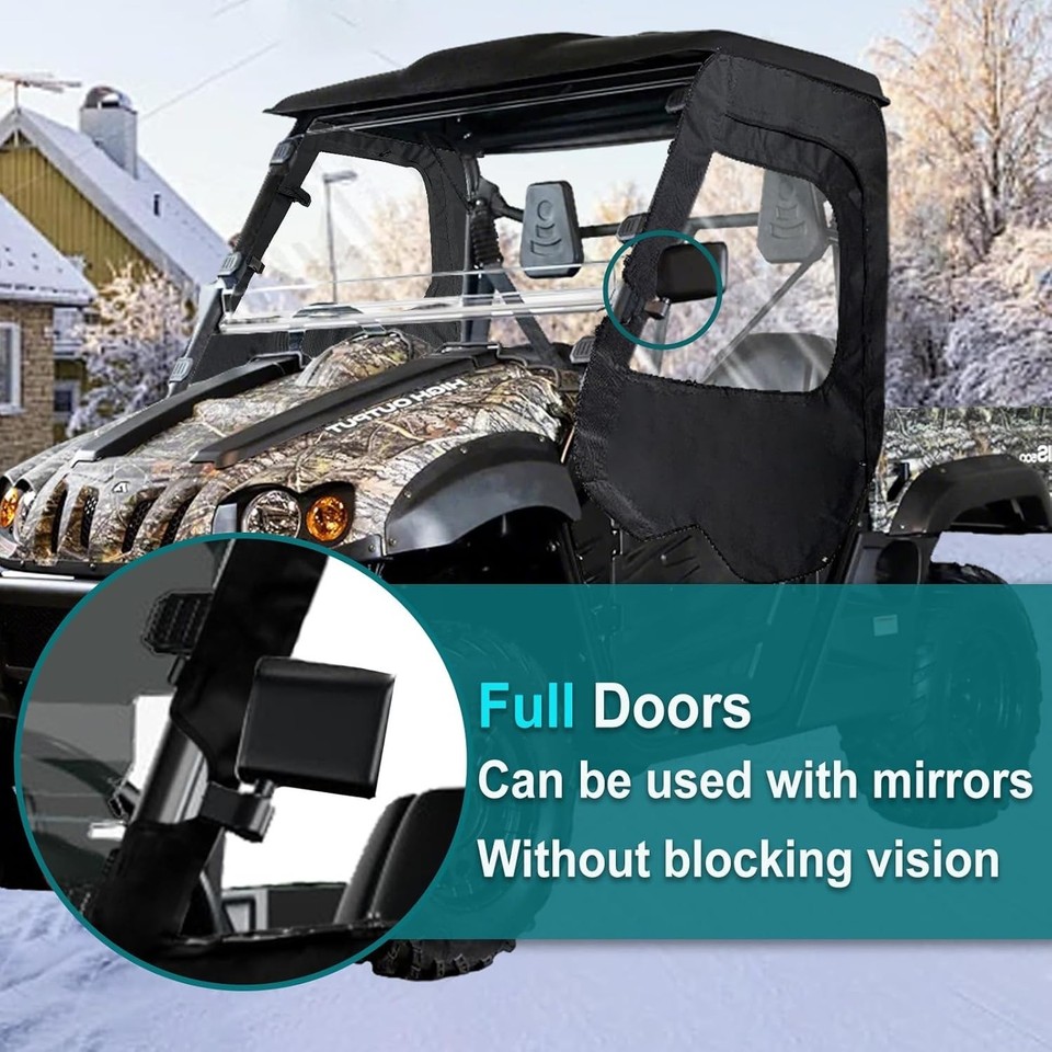 UTV Cab Enclosure Soft Doors for Hisun 500/700 - Long Lasting ...