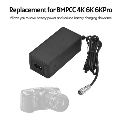 Camera AC Power Supply Adapter Battery Charger For BMPCC 4K 6K 6KPro ...