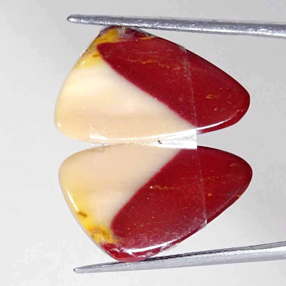 15.60Cts Natural Mookaite Jasper Cabochon Gemstone Fancy Pair 13x21x4mm ...