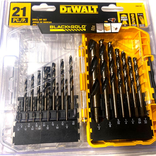 Dewalt Black & Gold 21pcs Drill Set & Case #DWA1181 885911426749| eBay