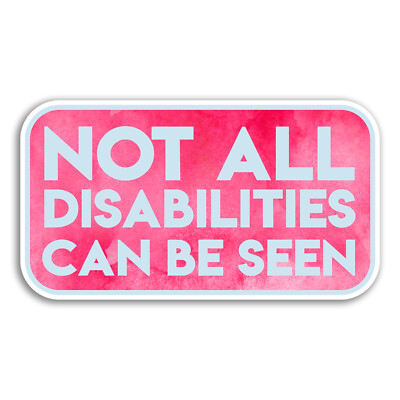 2 x 10cm Pink Disabilities Vinyl Stickers - Disabled Sticker Car Laptop ...