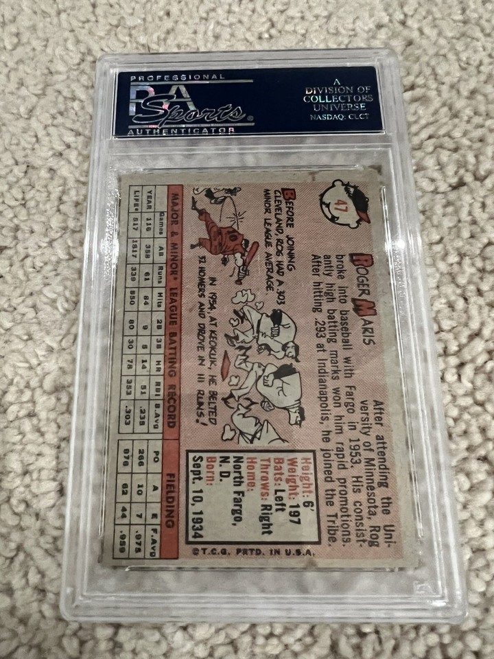 1958 Topps Roger Maris RC #47 - PSA 6 EX-MT | eBay