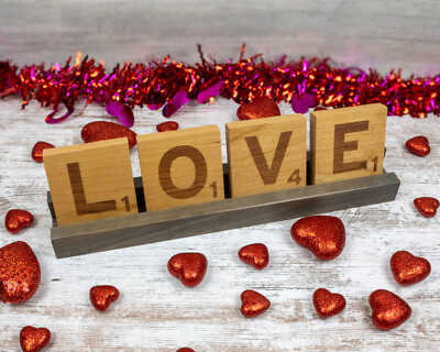 Valentine’s Day Love Sign | 3.5” Wooden Letters | Laser Engraved Letter ...