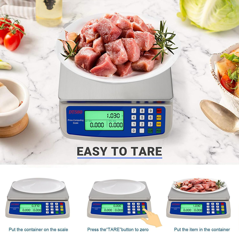 Balanza Digital Commercial 66 Libras 30 kg De Cocina Bascula Para Pesar ...