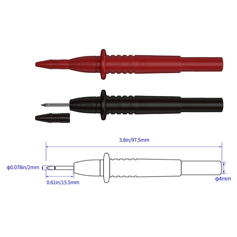 Versatile and Durable Silicone Multimeter Probe Set for Precise ...