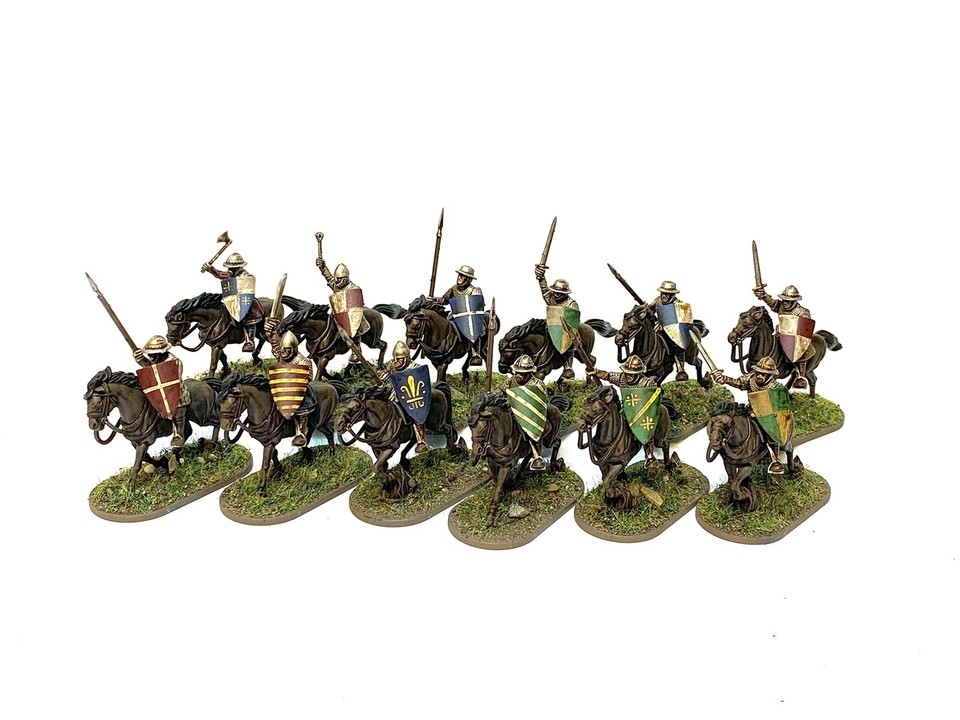 BARONS WAR MOUNTED SERJEANTS 12 28mm painted historical wargames ...