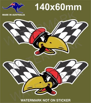 RACING FLAG CROWS STICKER VINTAGE RETRO HOT ROD DRAG RACING STREET ROD ...