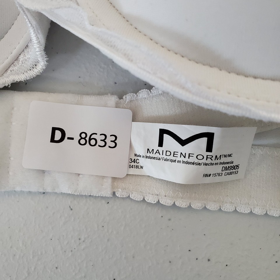 Maidenform Women Bra 34C White Balconette Strapless Multiway Underwire ...