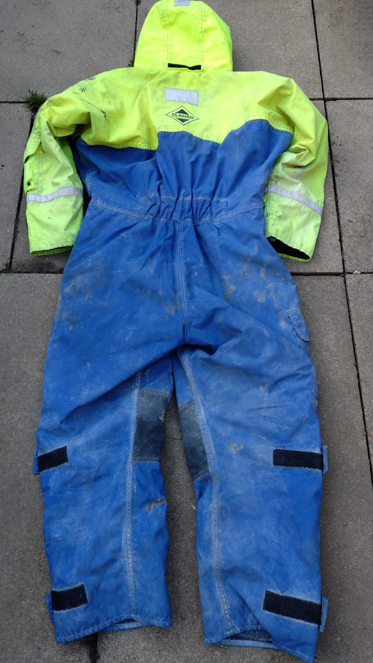 mens FLADEN Rescue System Flotation Suit Yellow & Blue 48" Chest 29 ...