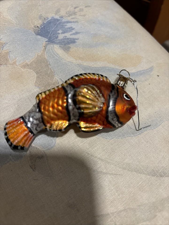 Vintage Glass Flounder Fish Christmas Ornament | eBay UK