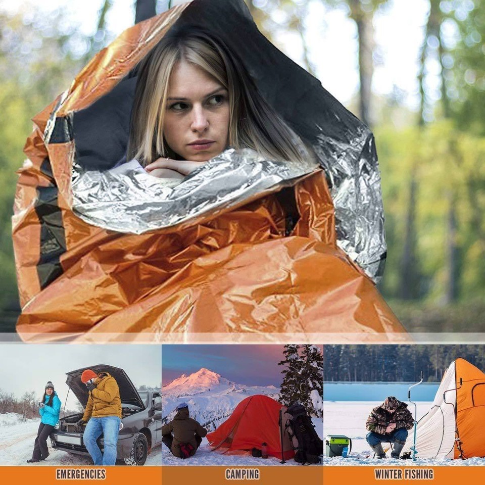 2 Pack Emergency Survival Bivvy Bivi Bag Sleeping Waterproof Camping ...