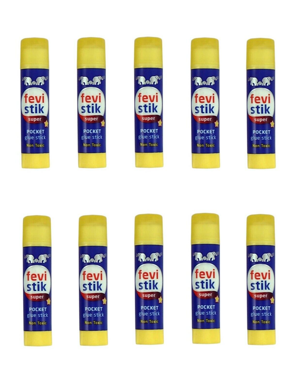Pack of 10, Pidilite Fevistick Super Non-Toxic Glue Stick, 8 gm-Free ...