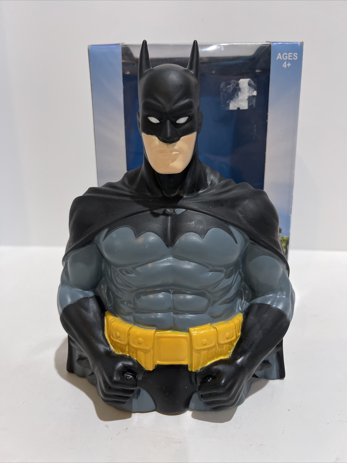 Justice League Batman Bust Coin Bank- Piggy Bank Nib Black Cowl White ...