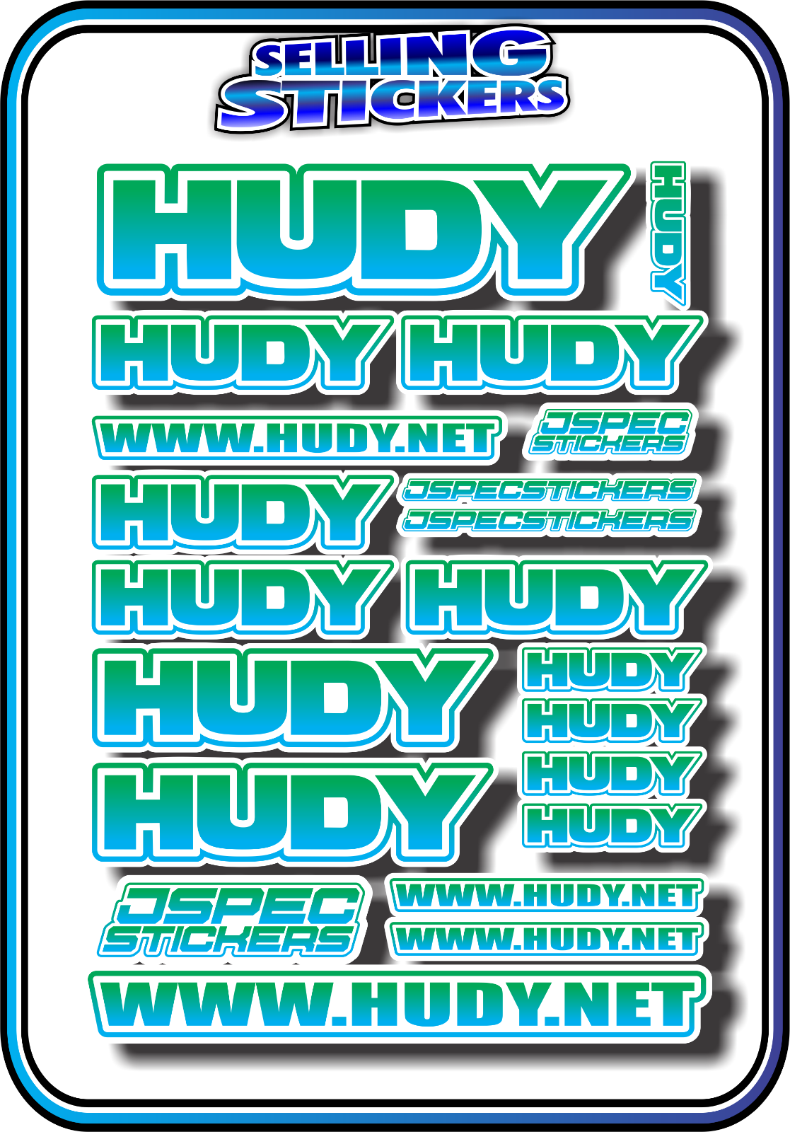 HUDY RC STICKER SHEET SPONSOR LOGO TOOL 1/12 1/10 1/8 CAR BUGGY XRAY ...