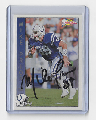1992 COLTS Mike Prior signed card Pacific #127 AUTO Autographed ...