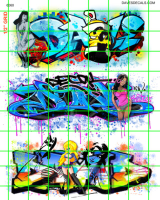 6060 DAVE'S DECALS GRAFFITI TRAIN ART TAGGING BOX CAR WALL FREE ...