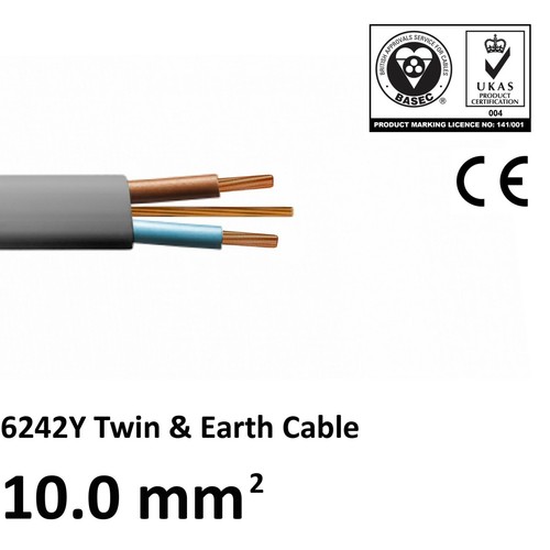 10mm Twin and Earth T&E Cable Wire Electric Cooker Shower High Power ...